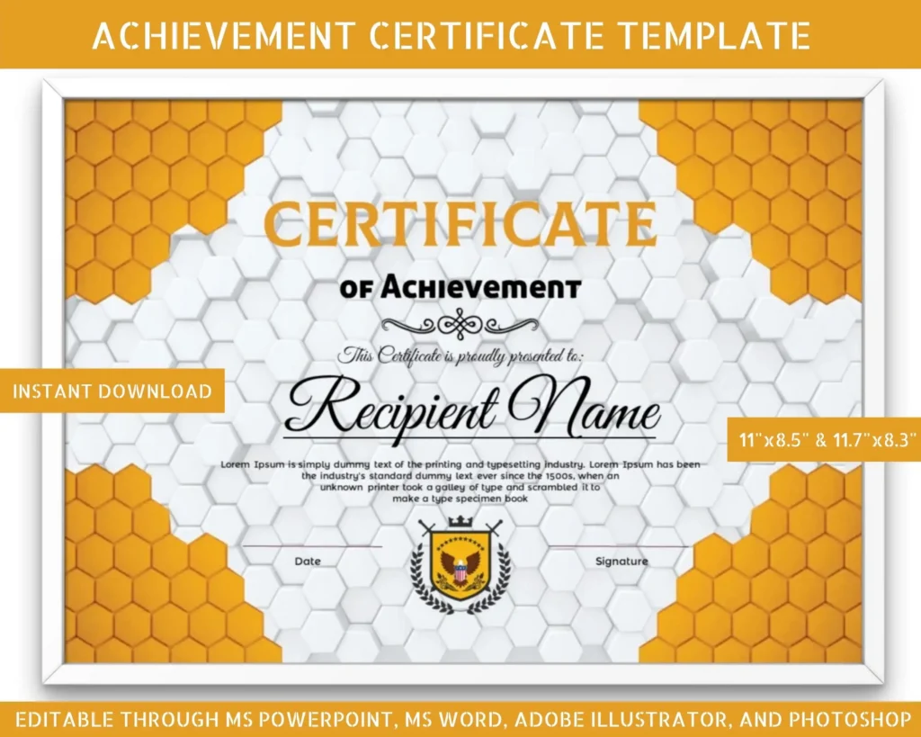 Certificate Of Achievement - 99diploma.com