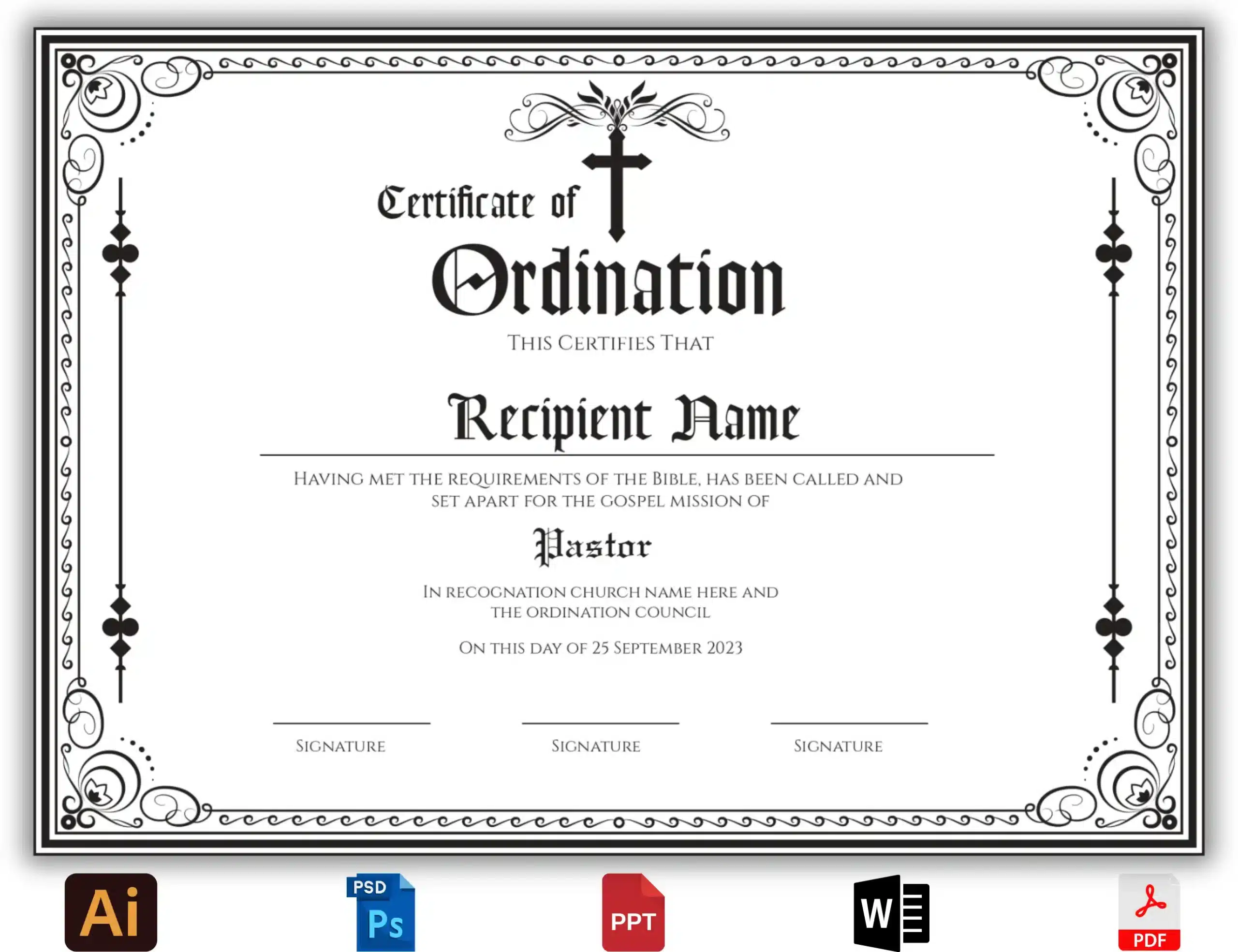Ordination Certificate 99diploma